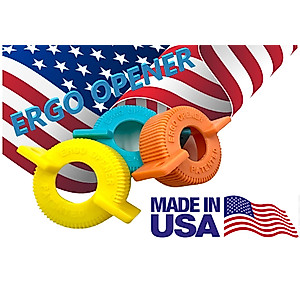 3-Pack WATER BOTTLE Opener ERGO OPENER | Arthritis Sufferers Elderly Seniors Weak Hands | Easy Twist-Off Plastic Bottle Opening Tool Travel On-Go | Carpal Tunnel | MADE in USA