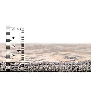 Unique Loom Tuareg Collection Vintage Distressed Traditional Area Rug, 2 ft 6 in x 10 ft, Gray/Beige