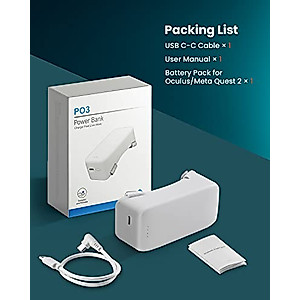 Battery Pack for Oculus/Meta Quest 2, Accessories for Oculus Quest 2, GEEKERA 6700mAh VR Power Bank for Extra 2.5-3.5H Playtime, Compatible with Original Oculus Quest 2 and Elite Strap, Quick Install