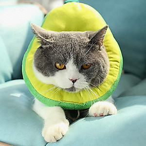 KVV Adjustable Cat Recovery Collar, Cute Toast Neck Cone After Surgery, Wound Healing Protective Cone Bread Surgery Recovery Elizabethan Collars, Soft Edge for Kitten and Cats(Toast)