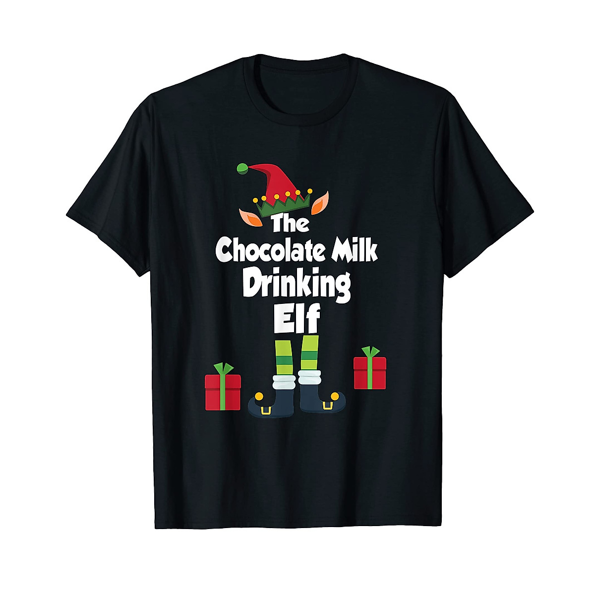The Chocolate Milk Drinking Elf Family Matching Christmas T-Shirt
