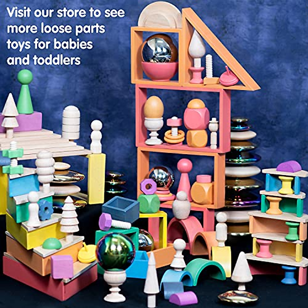 TickiT Sensory Reflective Silver Buttons - Set of 7 - Mirrored Discs for Babies and Toddlers Aged 0+ – Stainless-Steel, Sensory Stacking Pebbles - Stunning Nursery Decor