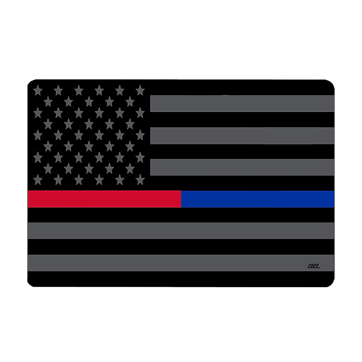 Firefighter Police Officer Thin Red Blue Line Subdued Flag Gun Cleaning Mat Bench Pad Gift for Gun Owner Fireman Law Enforcement