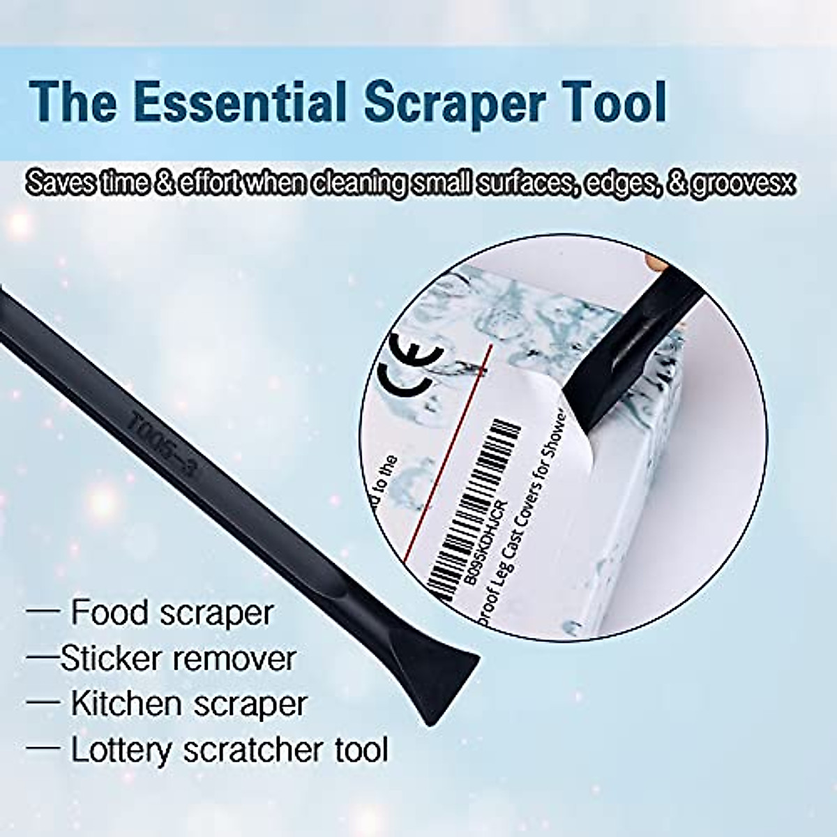 Scraper Plastic Scraper Tool Multipurpose Label Scraper, Non-Scratch Cleaning Tool for Tight Spaces, Crevices, Perfect for Remove Paint, Food Dirt, Label and More, 3pcs