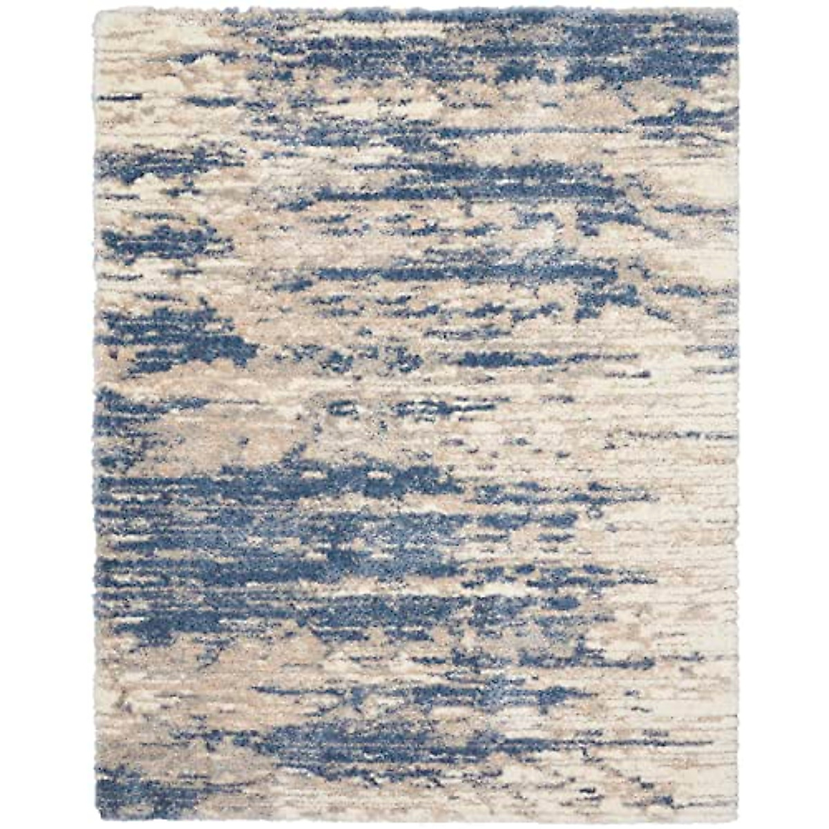 Nourison Luxurious Shag Modern & Contemporary Light Blue Grey 6'7" x 9'2" Area -Rug, Easy -Cleaning, Non Shedding, Bed Room, Living Room, Dining Room, Kitchen (7x9)