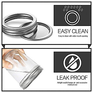 KAMOTA Wide Mouth Mason Jars 10 oz, 10oz Mason Jars Canning Jars Jelly Jars With Wide Mouth Lids and Bands, Ideal for Jam, Honey, Wedding Favors, Shower Favors, Baby Foods, 6 PACK…