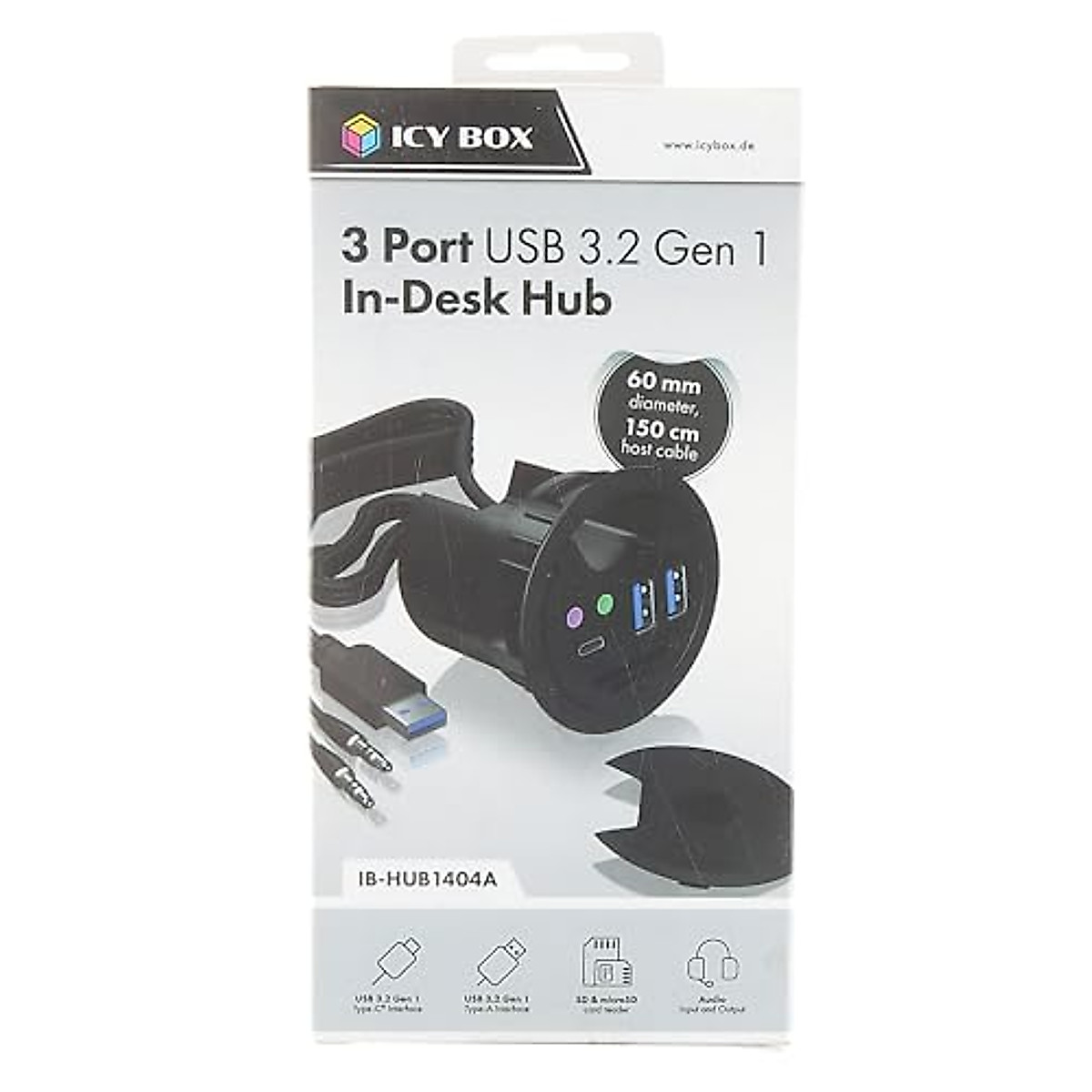 Icy Box Black Black Mit Audio EIN- und Ausgang