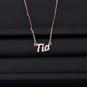 ENSIANTH Tia Necklace Aunt Gift Tia Letter Necklace Gift for Auntie (RG)