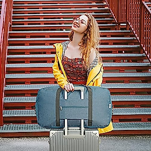 28 inch Extra Large Travel Duffel Bag Foldable Weekender Packable Lightweight Luggage Bag Overnight for Women and Men 85L (Navy Blue)