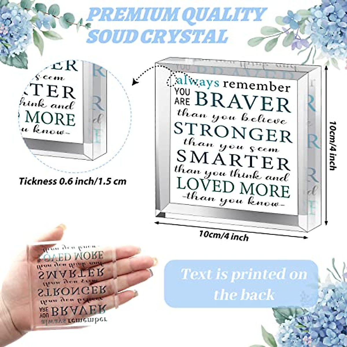 Always Remember You Are Braver Than You Think Inspirational Gift for Women Cheer up Gifts for Home Office Decor Positive Wall Plaque for Friend Mom Sister (Black, Green, Classic Style)