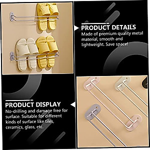 WATIIFUFU 1pc Shoe Storage Rack Adhesive Shoe Organizer Bathroom Towel Rod Wall Mounted Shoe Rack Towel Holder Wall Shoe Rack Organizer Towel Racks Wall-Mounted Carbon Steel Sandal Rack