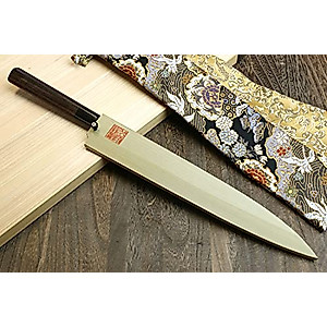 Yoshihiro Shiroko High Carbon Steel Kasumi Yanagi Rosewood Handle Sushi Sashimi Chef Knife (10.5'' (270mm))