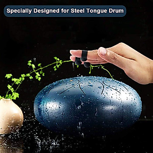 Yowin Steel Tongue Drum Finger Picks, Silicone Rubber Knocking Finger Sleeves Handpan Percussion Instrument (8 Pcs)