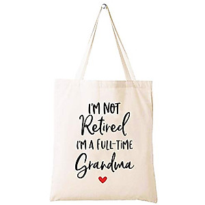 I'm Not Retired I'm A Full-time Grandma - Retirement Gifts for Women - Shoulder Bag Shopping Bag Tote Bag - Retirement Appreciation Gift for Mom Boss Co-workers,Teacher,Nurse,Friends,Wife,Sister