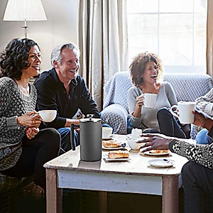 Veken 【Look for a New French Press French Press Coffee Tea Maker 34oz, 304 Stainless Steel Insulated Coffee Press with 4 Filter Screens Milk Frother, Rust-Free, Dishwasher Safe, Grey