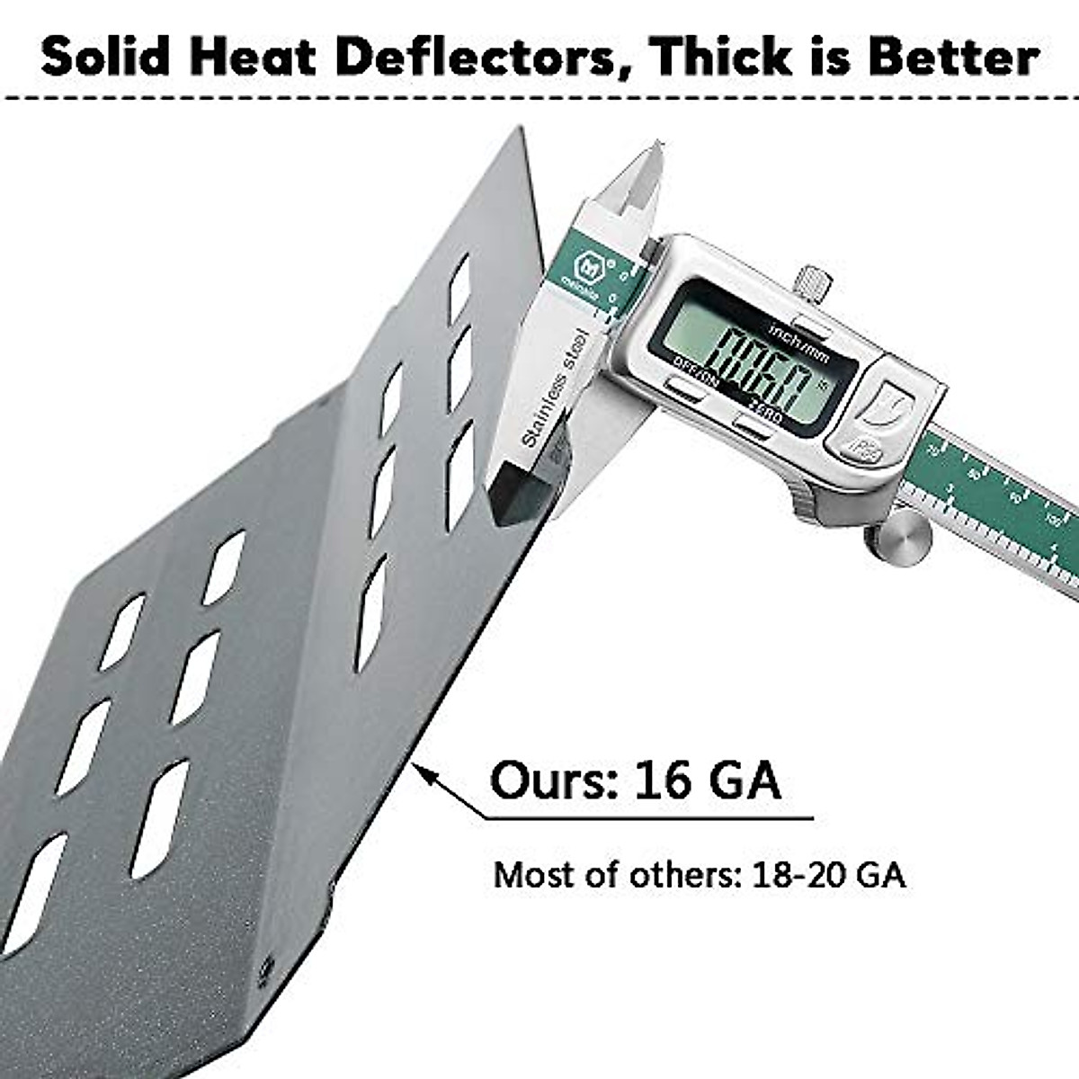 Uniflasy 7622 Heat Deflector for Weber Genesis 300 Series, Genesis E310 E320 E330 S310 S320 S330 Grill Parts with Front Control Knobs (2011 & Newer), Porcelain Steel Flavor Bar for Weber 65505 62756