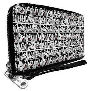 Buckle-Down Disney Mickey Mouse Designer Women Wallet – Perfect Aesthetic Wristlet Zip Clutch for Women