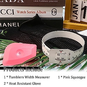 Laosh 3PCS Sublimation Tumblers Tool Kits with Tumblers Width Measurer, Heat Gloves, Mini Squeegee, Use for Heat Press Sublimation Blanks Tumblers Skinny Straight Cup