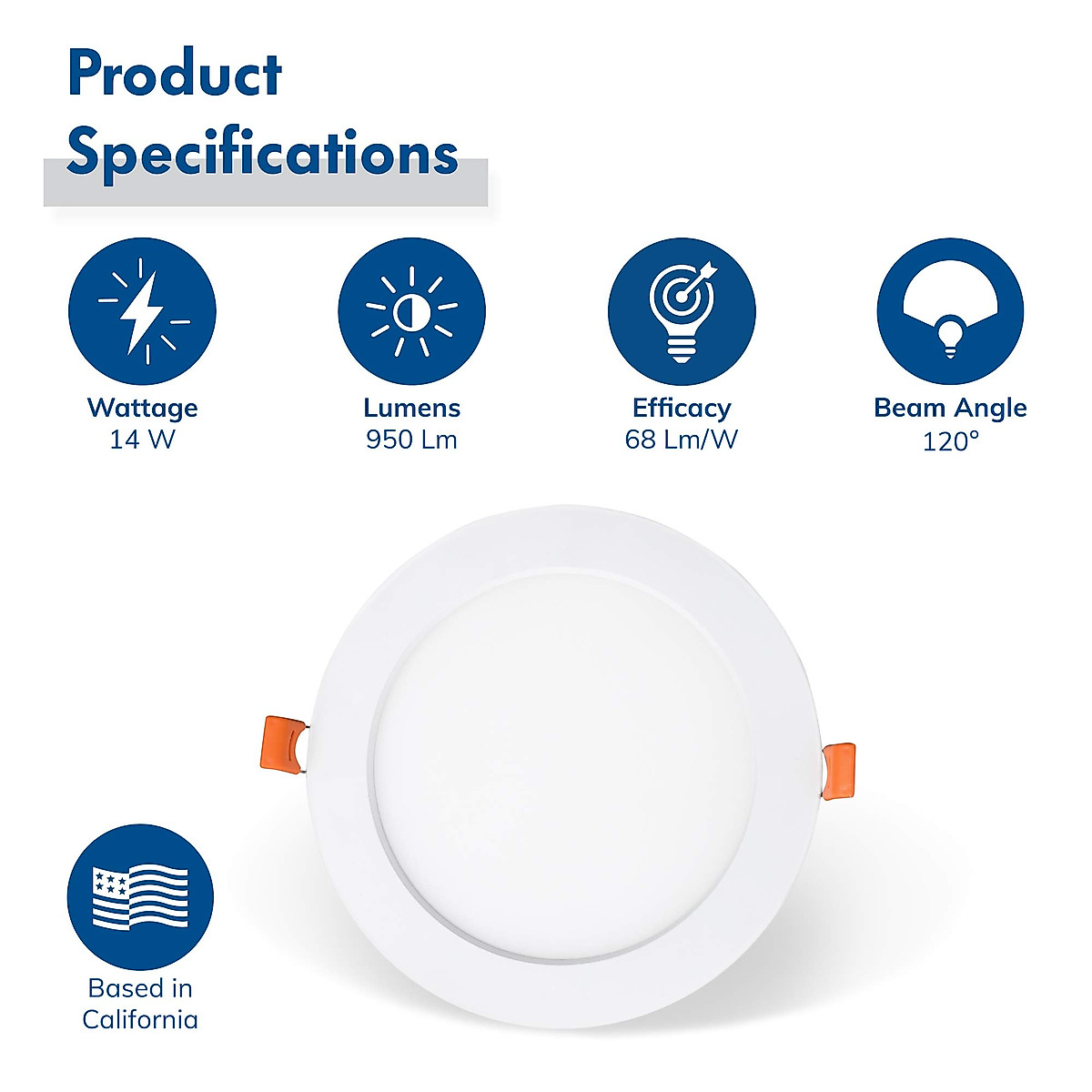 Hyperikon 6 inch LED Recessed Lighting Selectable Color Temperature 5CCT 2700K-5000K, 14W Slim Downlight with Junction Box, UL, Energy Star, 6 Pack