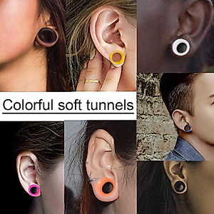 Stuppendux 26Pairs Soft Silicone Tunnels Ear Gauges Tunnels Plugs Stretchers Expander Mix Set for Women Men 00g 10mm