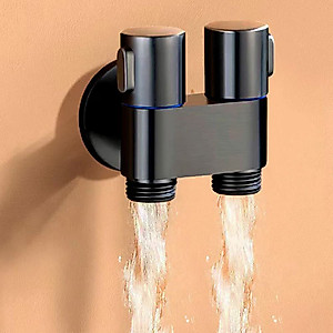 1-in-2-out Dual Control Valve,Dual Control Valve With Multiple Ports,High-performance 1-in-2-out Control Valve,Dual Control Valve For Bidet And Shower (Grey)