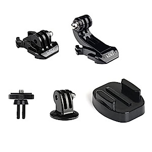 HSU Basic Adapter Grab Bag for GoPro, Including Quick Release Buckle Mount, J-Hook Buckle Mount, 3-Way Pivot Arms, Tripod Mount, 1/4 inch 20 Mount, Curved Extension arm and Thumbscrews（13Pcs）