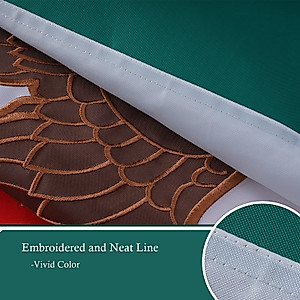 Bradford Mexican Flag 12x18 inch, Embroidered Mexican Boat Flags Bandera de Mexicana Mexico for Outdoor, Small MX Flags of Mexico with 2 Brass Grommets Decoration