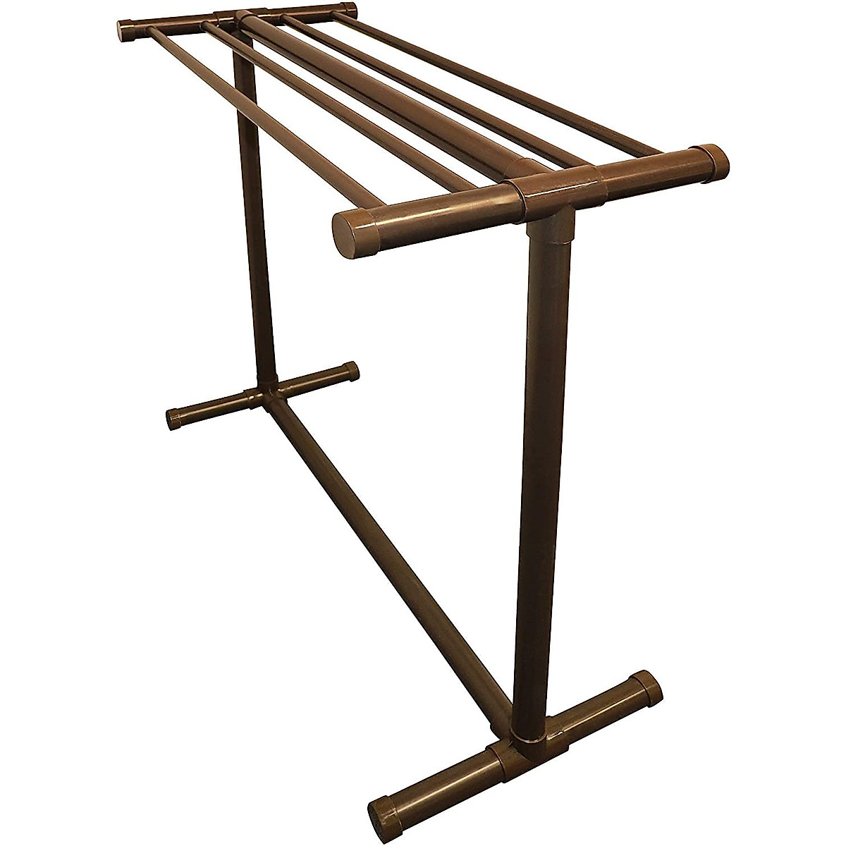 Essentially Yours Pool Towel Rack 5 Bar | Horizontal Free Standing Poolside Storage Organizer, Stores Floats, (47" W x 20" L x 50" H), Brown Style 665412