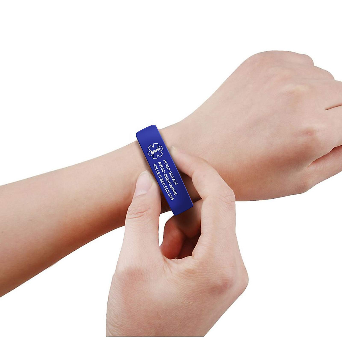 MissNaNa Personalized Silicone Medical Bracelets Various Color Emergency ID Alert Bracelet Engraved ID Bracelet for Women Men Teenager (Red)