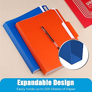 HABGP 6Pcs Colored File Folders Letter Size with Tabs, Manilla Folders 8.5 x 11, Plastic Manila Folders 1/3 Cut, Office Supplies Filing Folders for Documents, Filing Cabinet, Paper, School