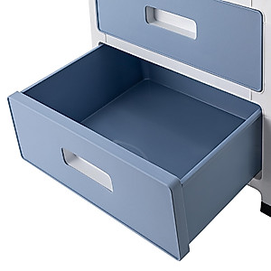 KONGKUNI 6 Drawer Rolling Storage Cart with Wheels, Stackable Drawer Storage Organizer, Multifunctional Utility Cart Plastic Storage Trolley,Organize Files Supplies for School Office Home