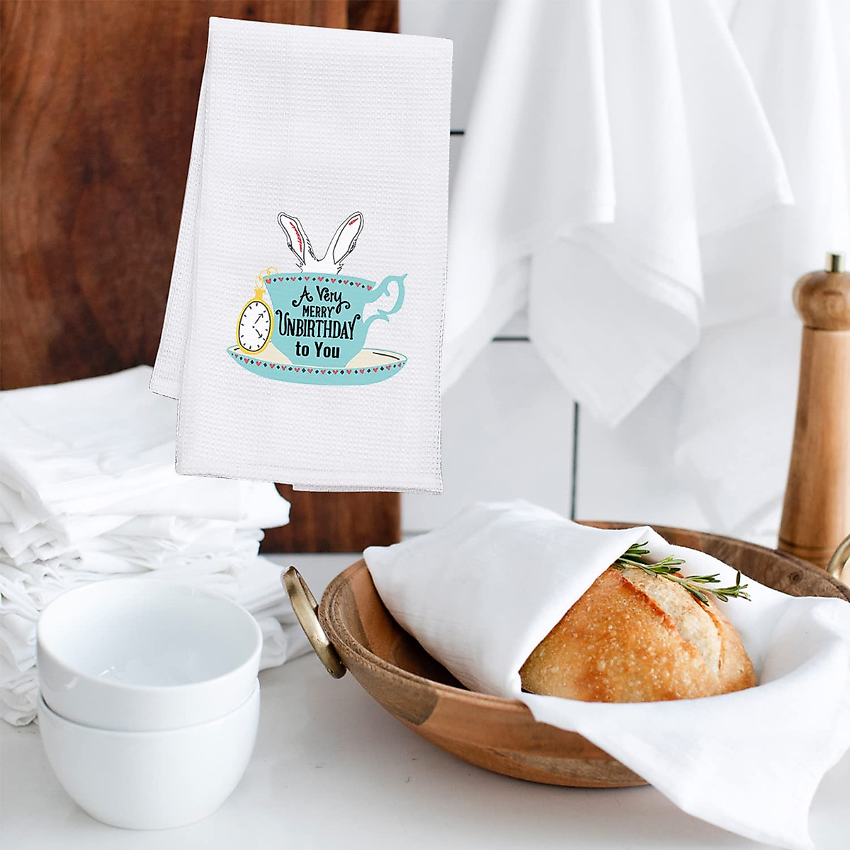 BDPWSS Funny Daughter Birthday Gift a Very Merry Unbirthday to You Friend Housewarming Kitchen Dish Towel (Unbirthday You Towel)