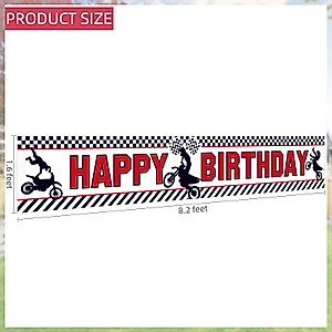 Huge Motocross Birthday Banner,Dirt Bike Party Decorations Motocross Happy Birthday Banner Indoor Outdoor Decorations Dirt Bike Racing Birthday Banner, 250 x 45 cm, 98.4 x 17.7 Inch