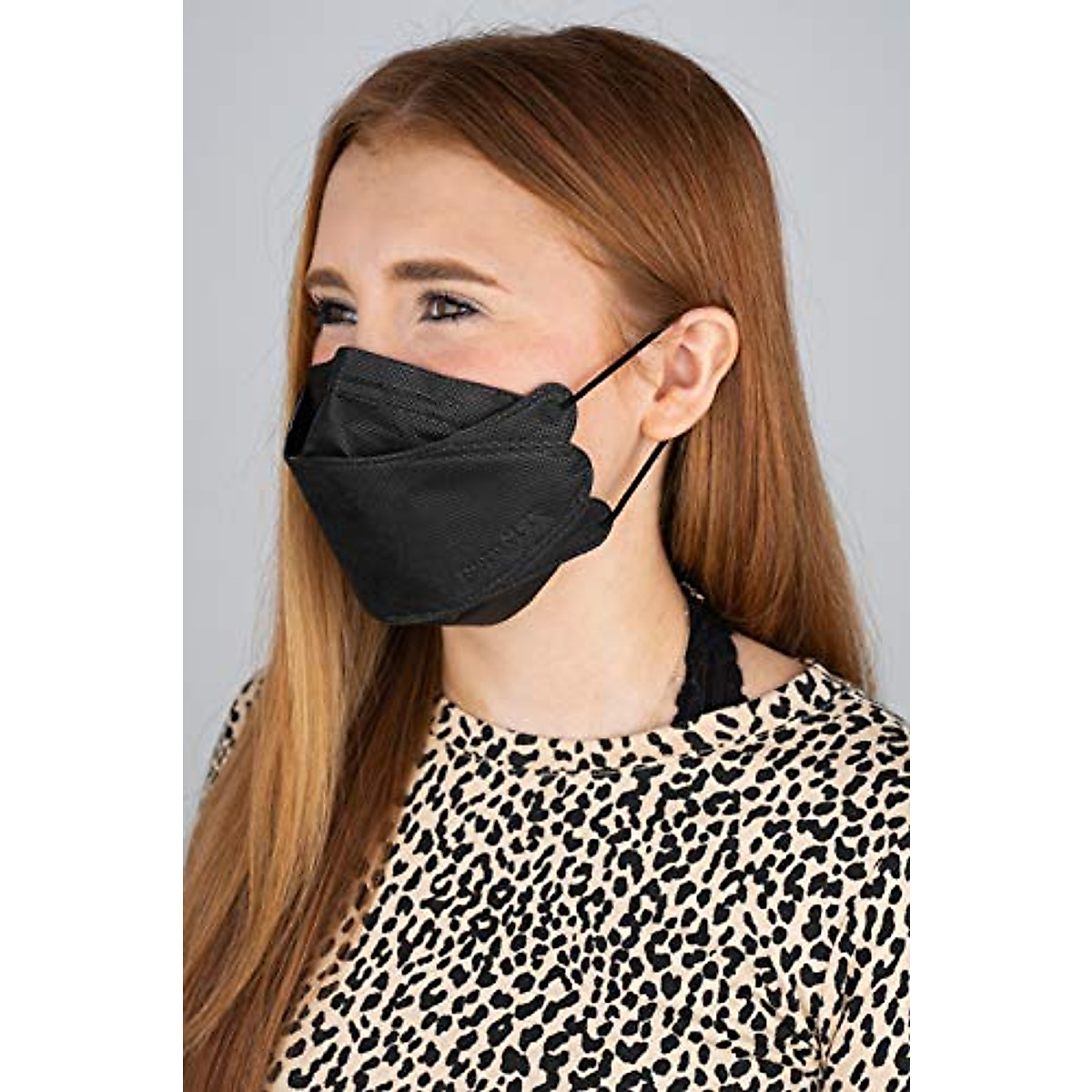PURE-MSK Trifold Disposable Mask - Made in the USA - Light Weight Easy Breathing Material - Adult Size - 10 Pack - Black