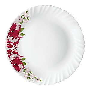 Borosil Gourmet Dinnerware Set For 6, 35 Pieces, White Dinner Plates and Bowls , Chip Resistant Tempered Opal Glass, Stain Resistant, Dishwasher & Microwave Safe Dinner Set For Gifting, Serves 6