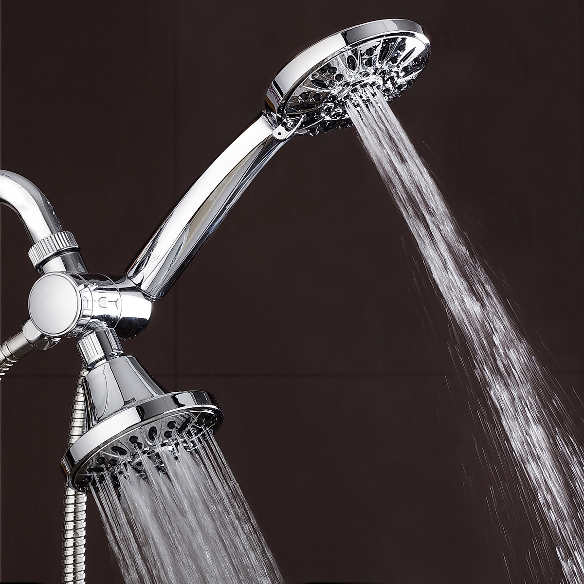 AquaDance Total Chrome Premium High Pressure 48-setting 3-Way Combo for The Best of Both Worlds – Enjoy Luxurious 6-setting Rain Shower Head and 6-Setting Hand Held Shower Separately or Together