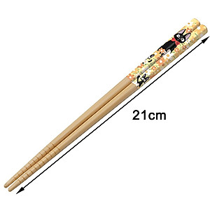 Kiki's Delivery Service Bamboo Chopstick -Anti-Slip Grip for Ease of Use - Authentic Japanese Design - Lightweight, Durable and Convenient - Flowers