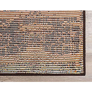 Unique Loom Jardin Collection Colorful, Vibrant, Abstract Watercolor Area Rug, Square 8' 0" x 8' 0", Multi/Beige