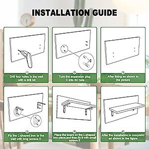 RICHER HOUSE Floating Wall Shelves, Rustic Wood Bathroom Shelves Set of 5, Farmhouse Style Floating Shelf for Wall Décor, Hanging Shelves for Bedroom, Storage, Kitchen, Living Room - Carbonized Black