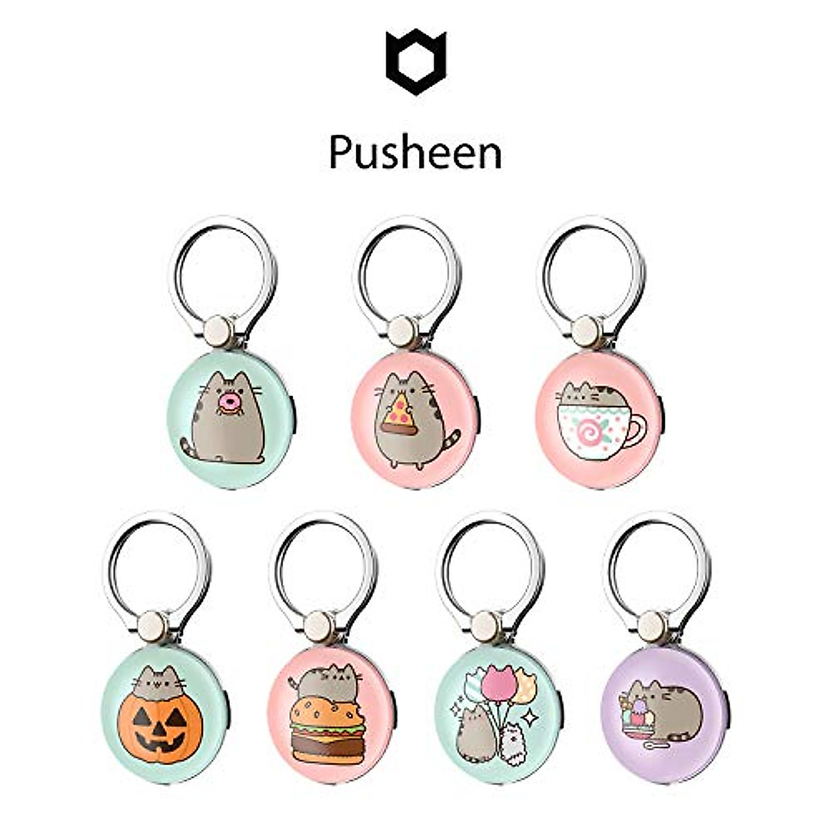 iFace x Pusheen Licensed Series Universal Smartphone Ring Holder Accessory for Girls/Women - Cute Stick-On Phone Attachment for iPhone, Samsung Galaxy, etc. - Pusheen in a Teacup