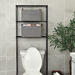 GRANNY SAYS Bundle of 2-Pack Rectangle Lidless Storage Bins & 2-Pack Linen Closet Organizers