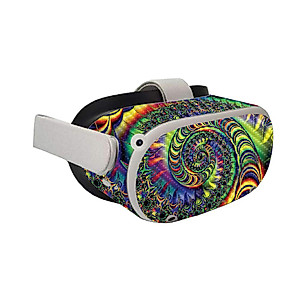 MightySkins Carbon Fiber Skin for Oculus Quest 2 - Acid | Protective, Durable Textured Carbon Fiber Finish | Easy to Apply, Remove, and Change Styles | Made in The USA, CF-OCQU2-Acid