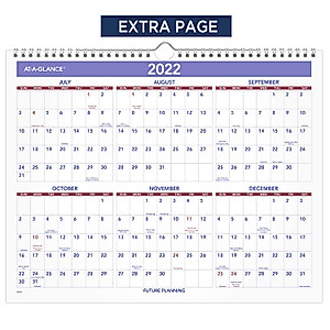 AT-A-GLANCE Academic Wall Calendar 2021-2022, AT-A-GLANCE, Monthly, 15" x 12", Medium, Wirebound, for School, Teacher, Student (AY828)