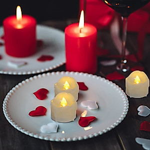PChero LED Tealights with Timer, 12pcs Flickering Flameless Battery Operated Timed Tea Light Electric Candles for Halloween Christmas Home Party Wedding Centerpieces Decorations