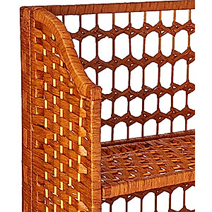 Oriental Furniture 53" Natural Fiber Shelving Unit - Honey