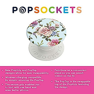 OtterBox Bundle: COMMUTER SERIES Case for iPhone 12 & iPhone 12 Pro - (BALLET WAY) + PopSockets PopGrip - (RETRO WILD ROSE)