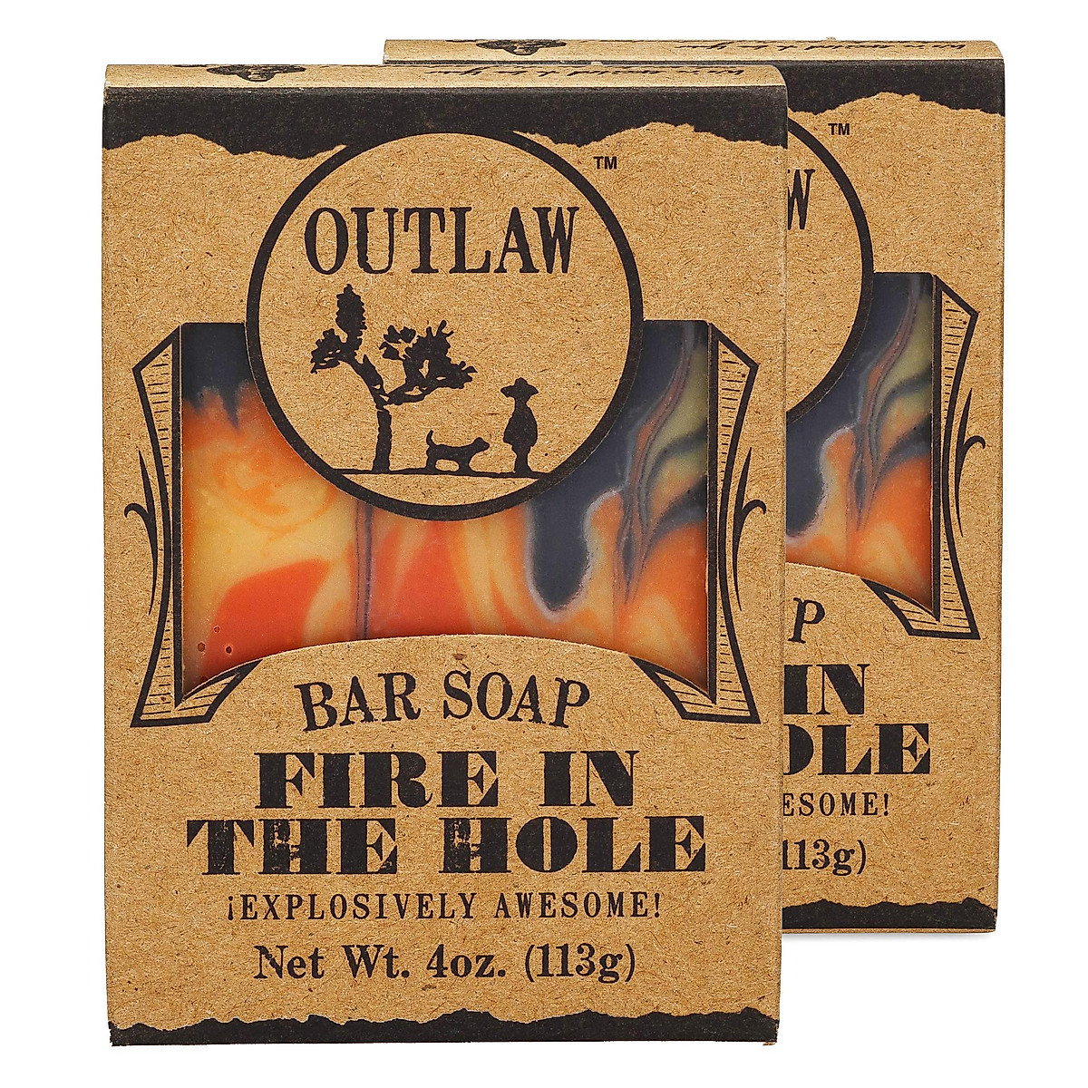 Fire in the Hole Handmade Soap - Campfire, Whiskey, and Gunpowder Scented Natural Soap for Men and Women - Bold, Manly Scent - By Outlaw
