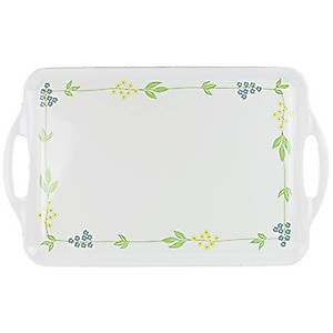 Reston Lloyd Melamine Serving/Ottoman, Rectangular Tray, Secret Garden