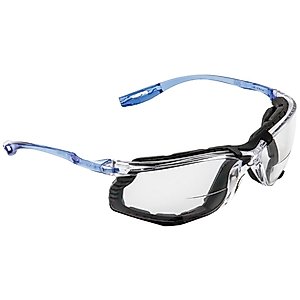 3M 10078371662704 Virtua CCS Protective Eyewear with Foam Gasket and Reader Lens, Blue with Clear Lens