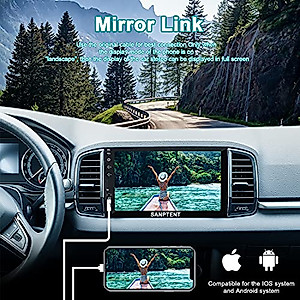 Double Din Car Stereo Radio Audio Receiver Compatible with Apple Carplay, Android Auto, Mirror Link, 7 Inch Full Touchscreen Car Stereo, Backup Camera, Bluetooth, USB/TF/AUX Port, A/V Input, FM/AM